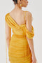 Yellow Ray Dress: Stunning Ruched Dress by Aroka